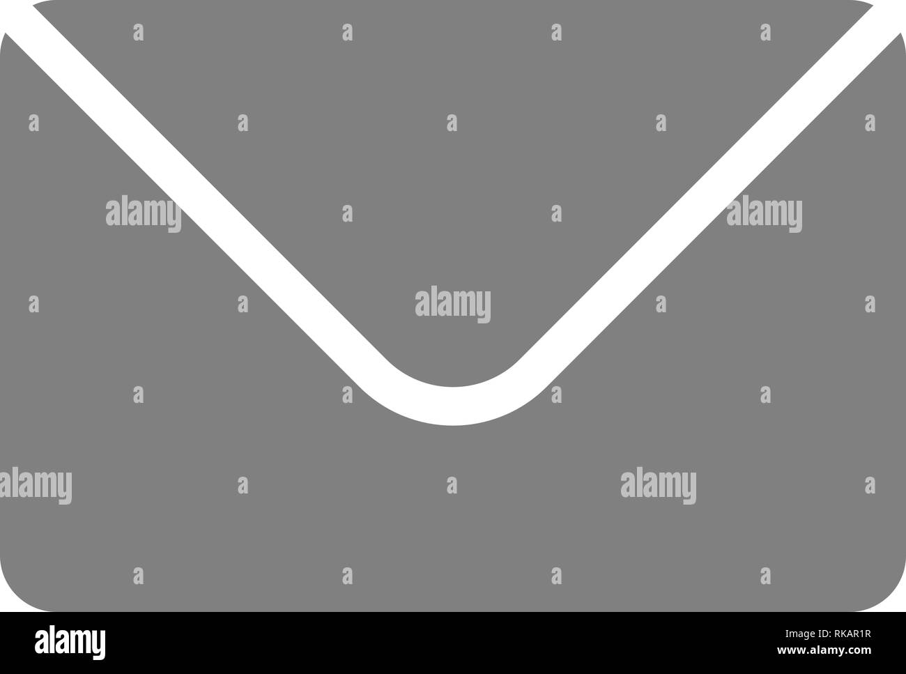 Mail symbol icon - gray simple with rounded corners, isolated - vector ...