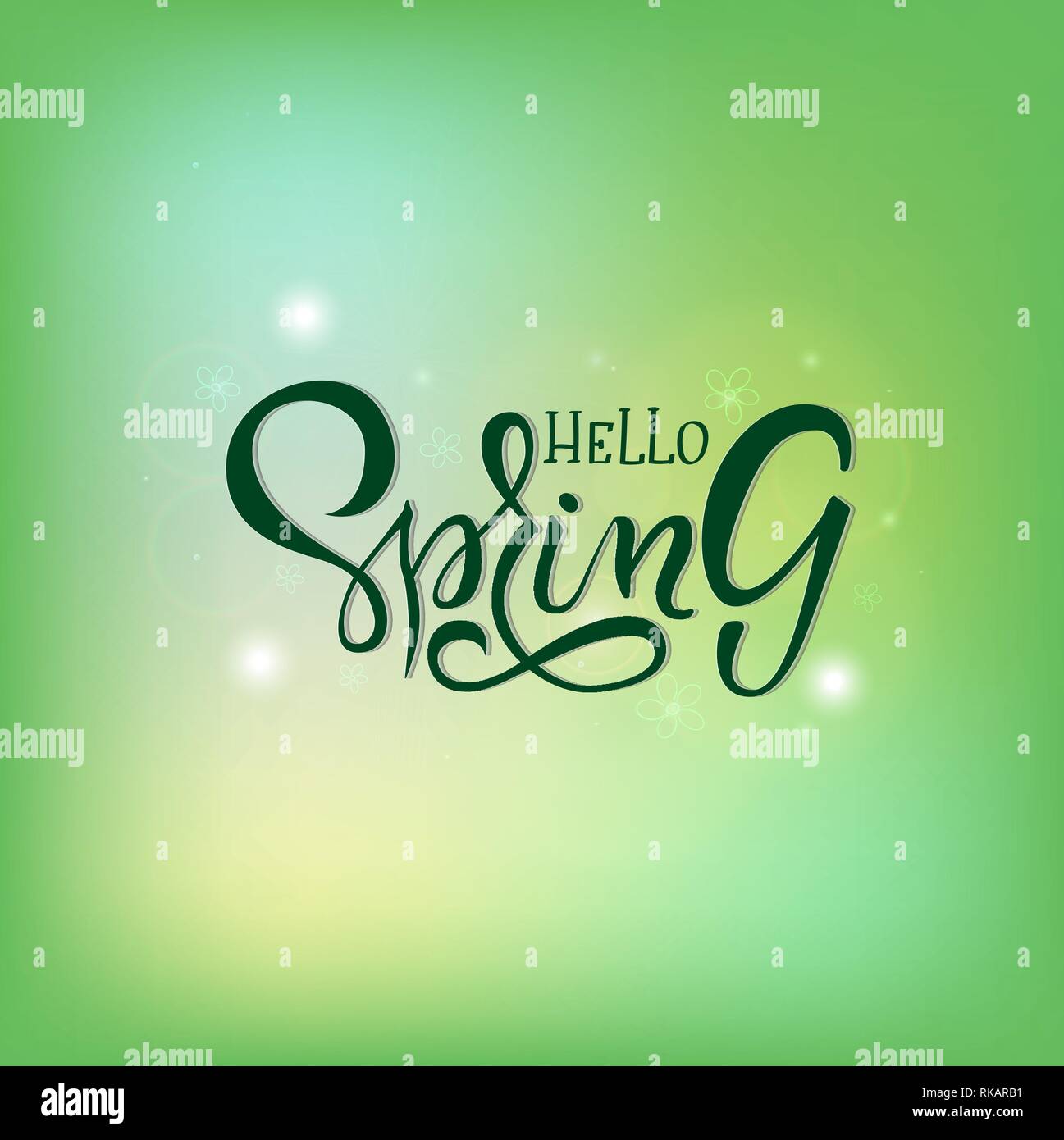 Hand sketched Spring text as logotype, badge and icon. Lettering ...