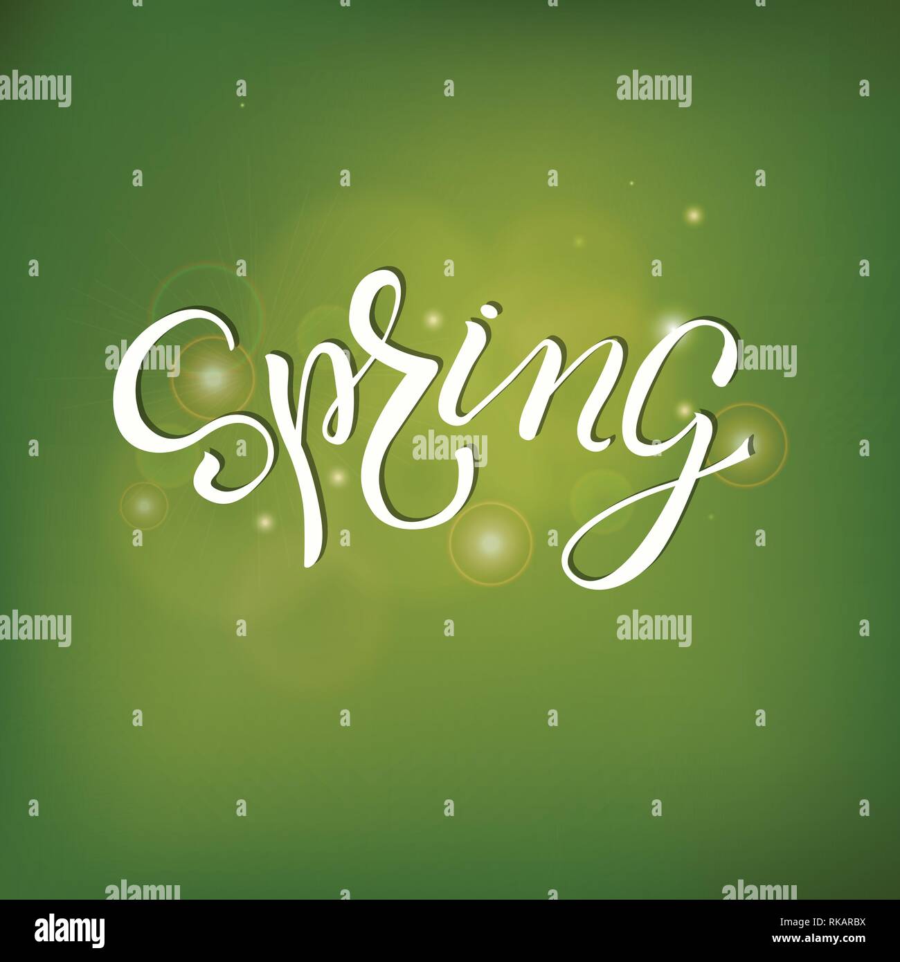 Hand sketched Spring text as logotype, badge and icon. Lettering ...