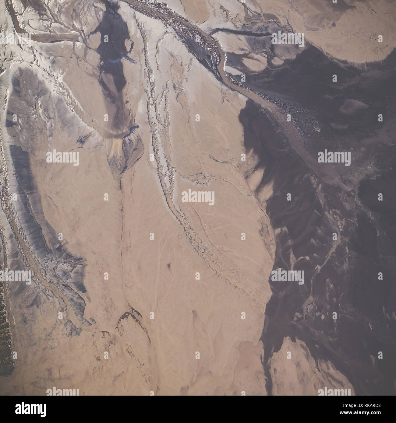 Aerial view of degraded landscape. Destroyed land. View from above ...