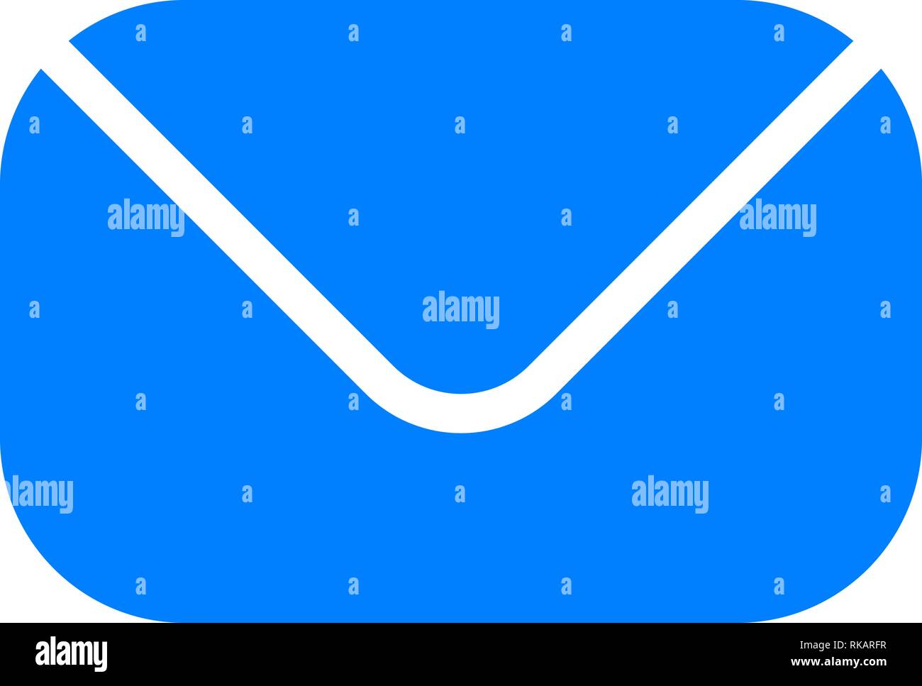 Mail symbol icon - blue simple with rounded corners, isolated - vector ...