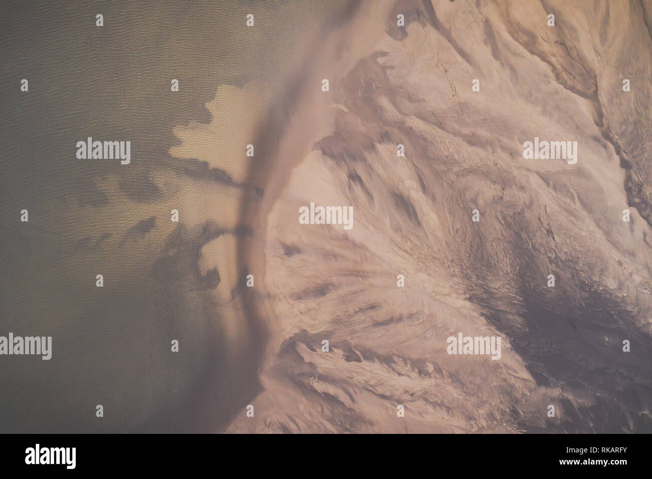 Aerial view of degraded landscape. Destroyed land. View from above ...