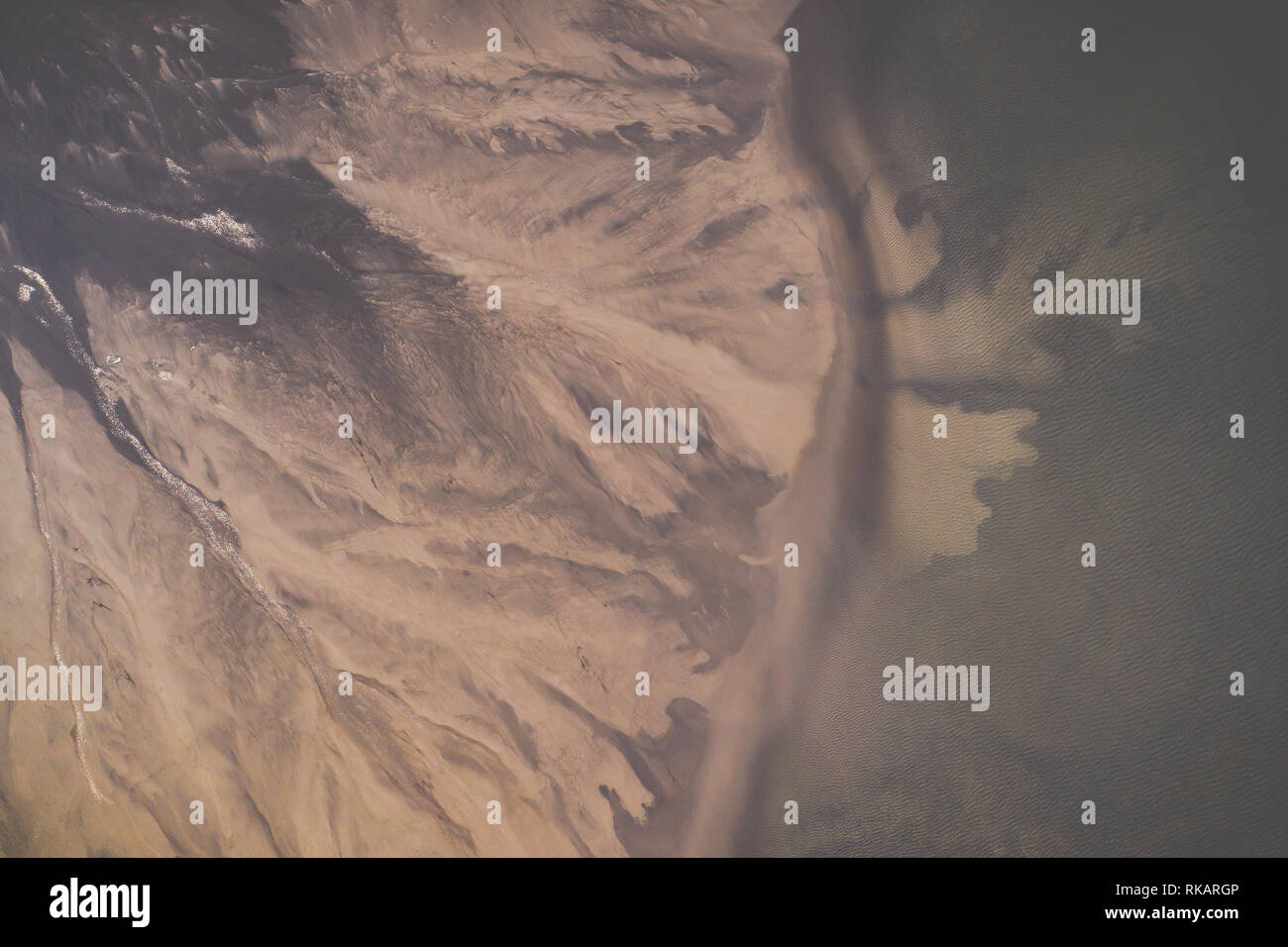 Aerial view of degraded landscape. Destroyed land. View from above ...