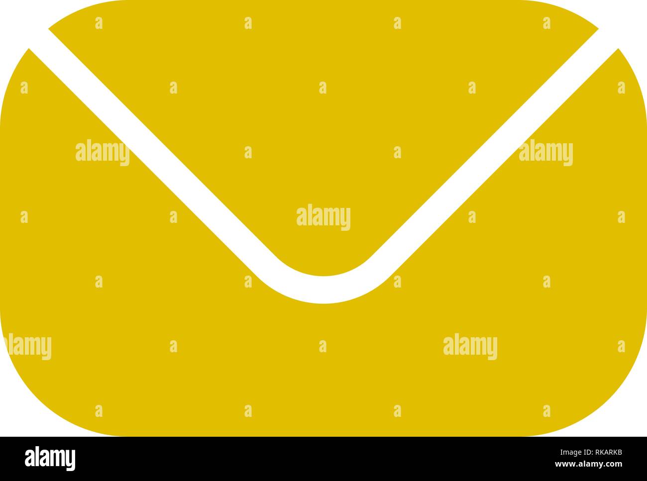 Mail symbol icon - golden simple with rounded corners, isolated ...