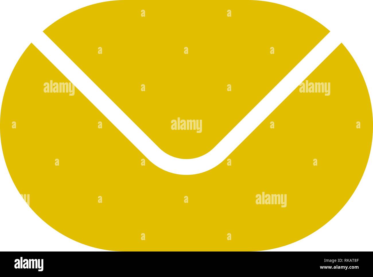 Mail symbol icon - golden simple rounded, isolated - vector ...