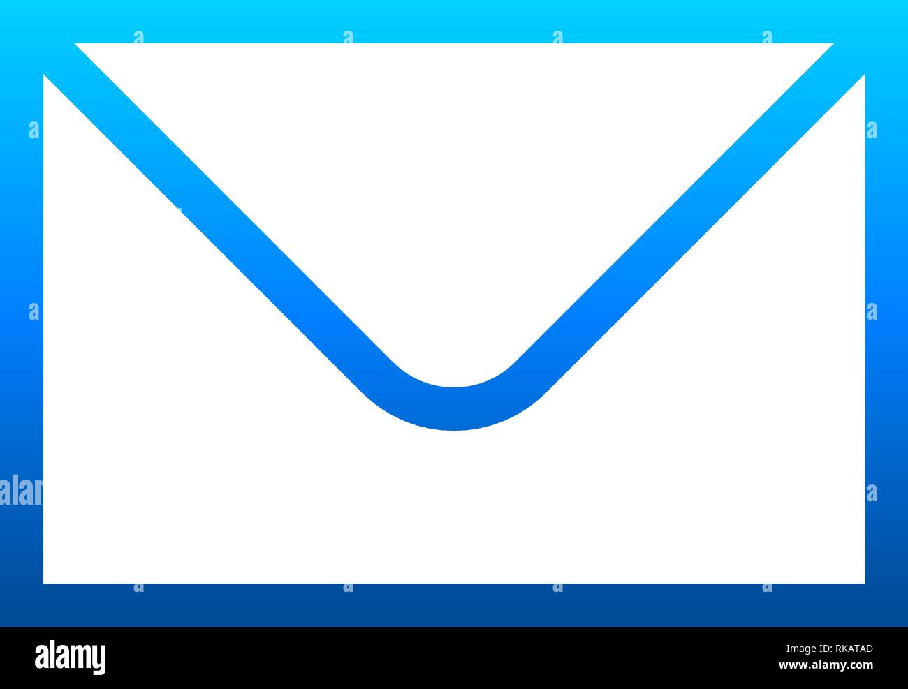Mail symbol icon - blue gradient outline, isolated - vector ...