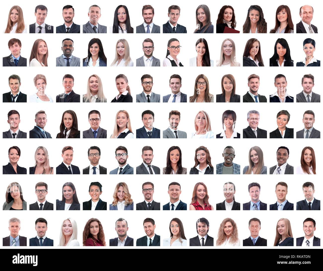 portraits of successful employees isolated on a white background ...