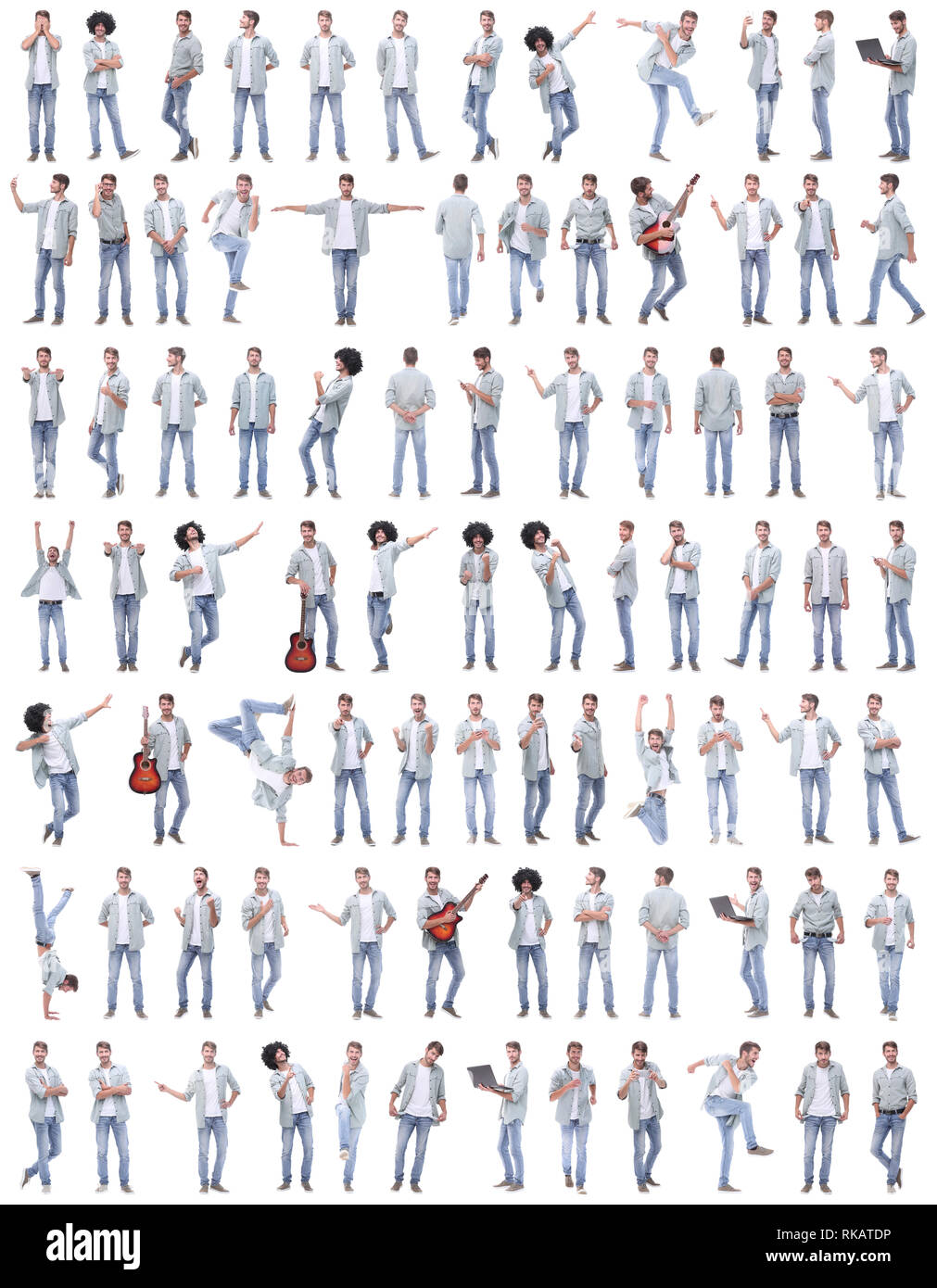 collage of photos of modern stylish guy.isolated on white background ...