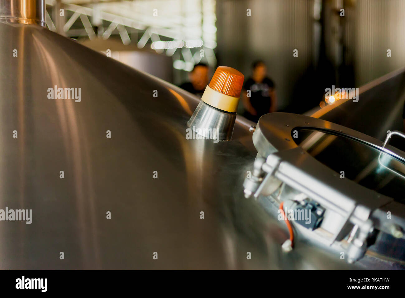 brewery stainless steel tanks. business concept brewed beer, craft beer ...