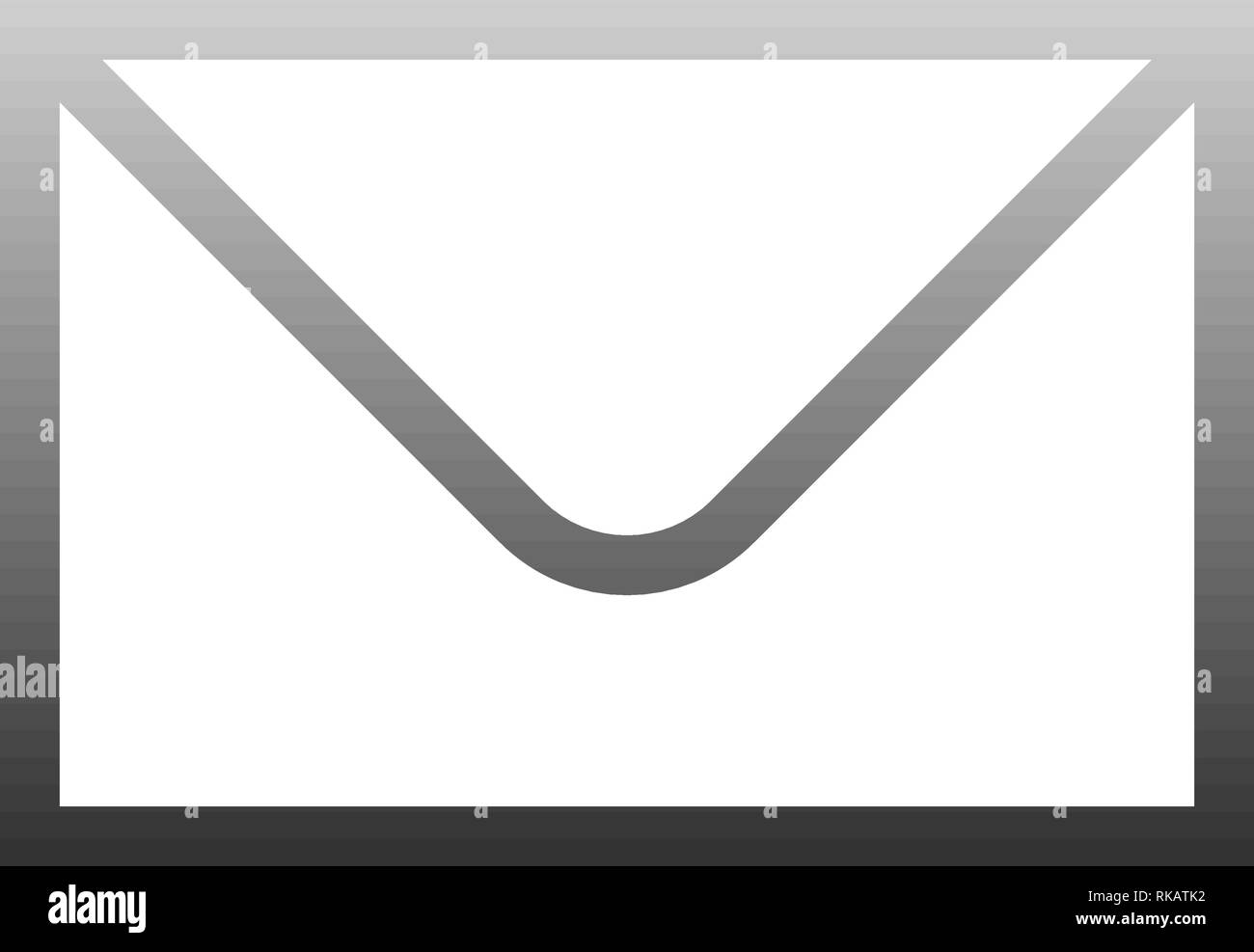 Mail symbol icon - gray gradient outline, isolated - vector ...