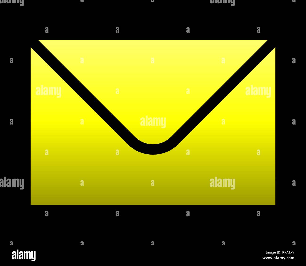 Mail symbol icon - yellow gradient, isolated - vector illustration ...