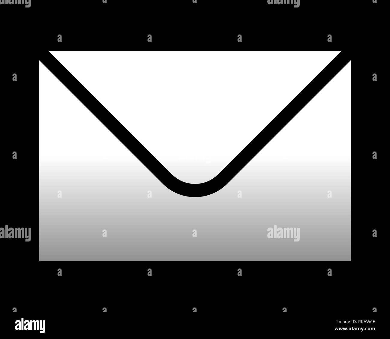 Mail symbol icon - white gradient, isolated - vector illustration Stock ...