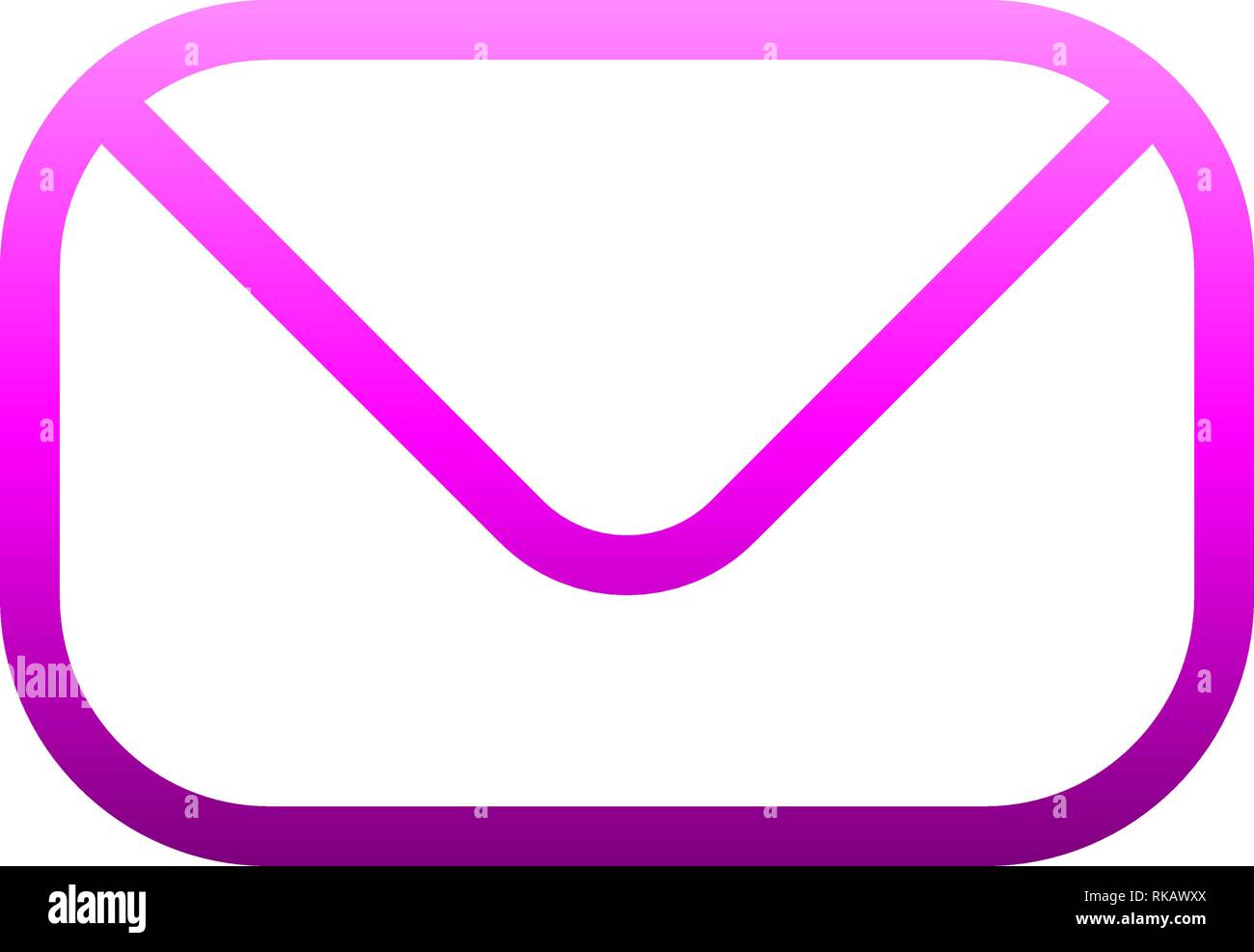 Mail symbol icon - purple gradient outline with rounded corners ...