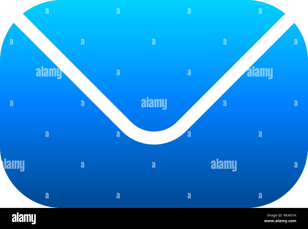 Mail symbol icon - blue gradient with rounded corners, isolated ...