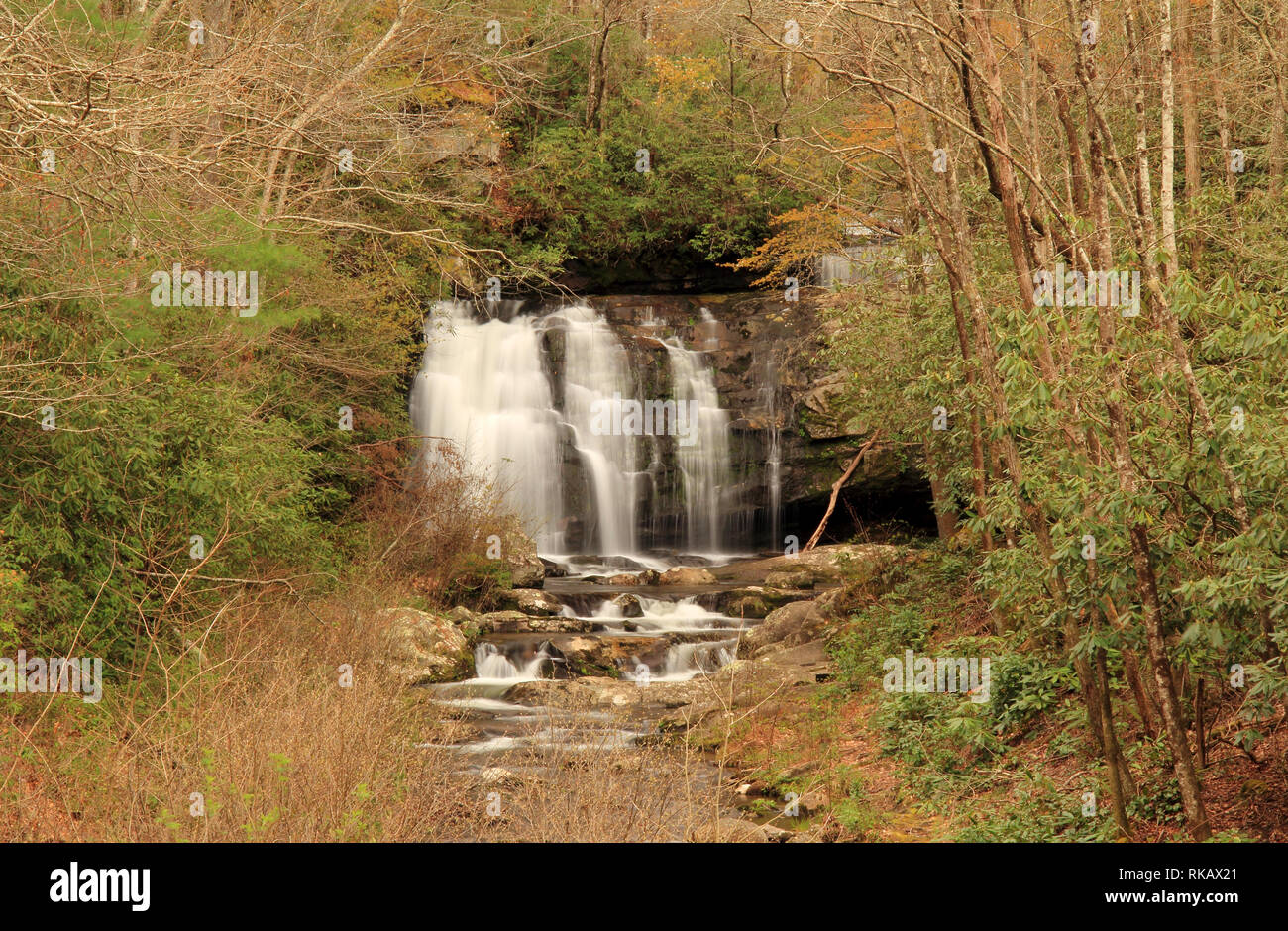 Meigs Falls is easily viewed from a pullout located along the Little ...