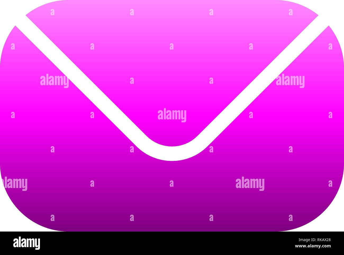 Mail symbol icon - purple gradient with rounded corners, isolated ...