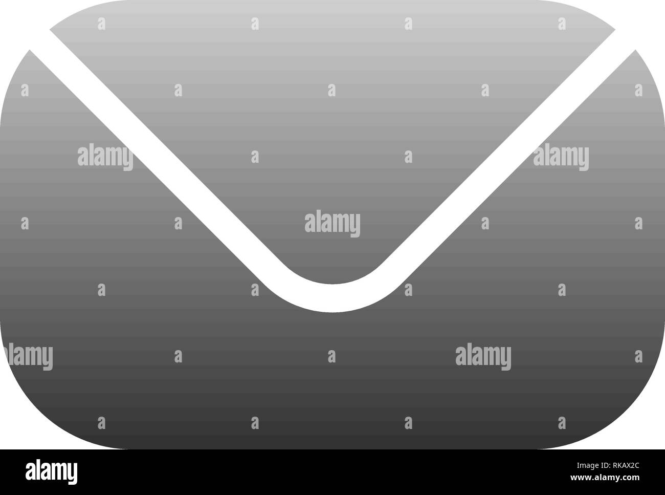 Mail symbol icon - gray gradient with rounded corners, isolated ...