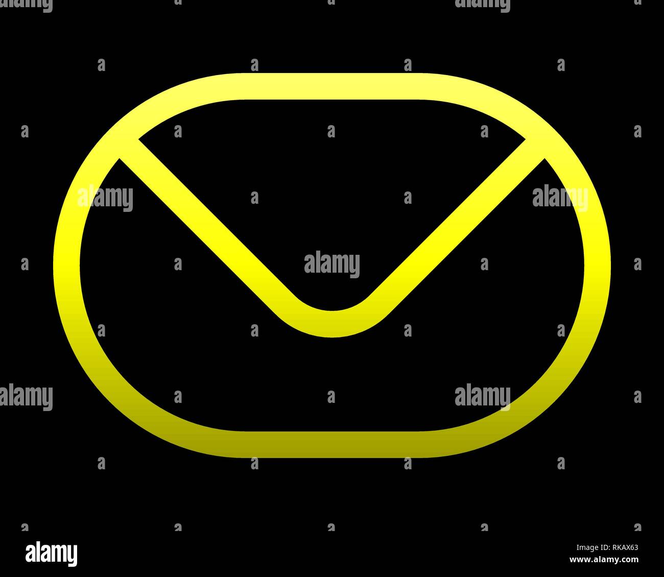 Mail symbol icon - yellow gradient outline rounded, isolated - vector ... Mail symbol icon - yellow gradient outline rounded, isolated - vector ...