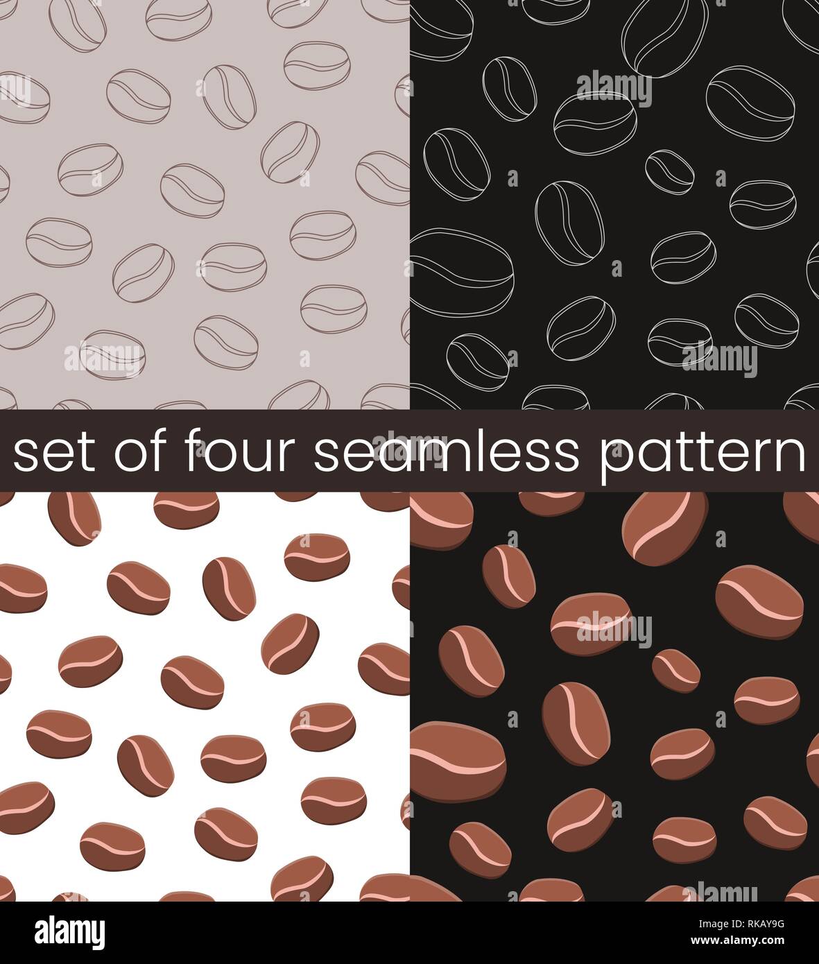 4 Simple coffee seamless pattern Stock Vector Image & Art - Alamy