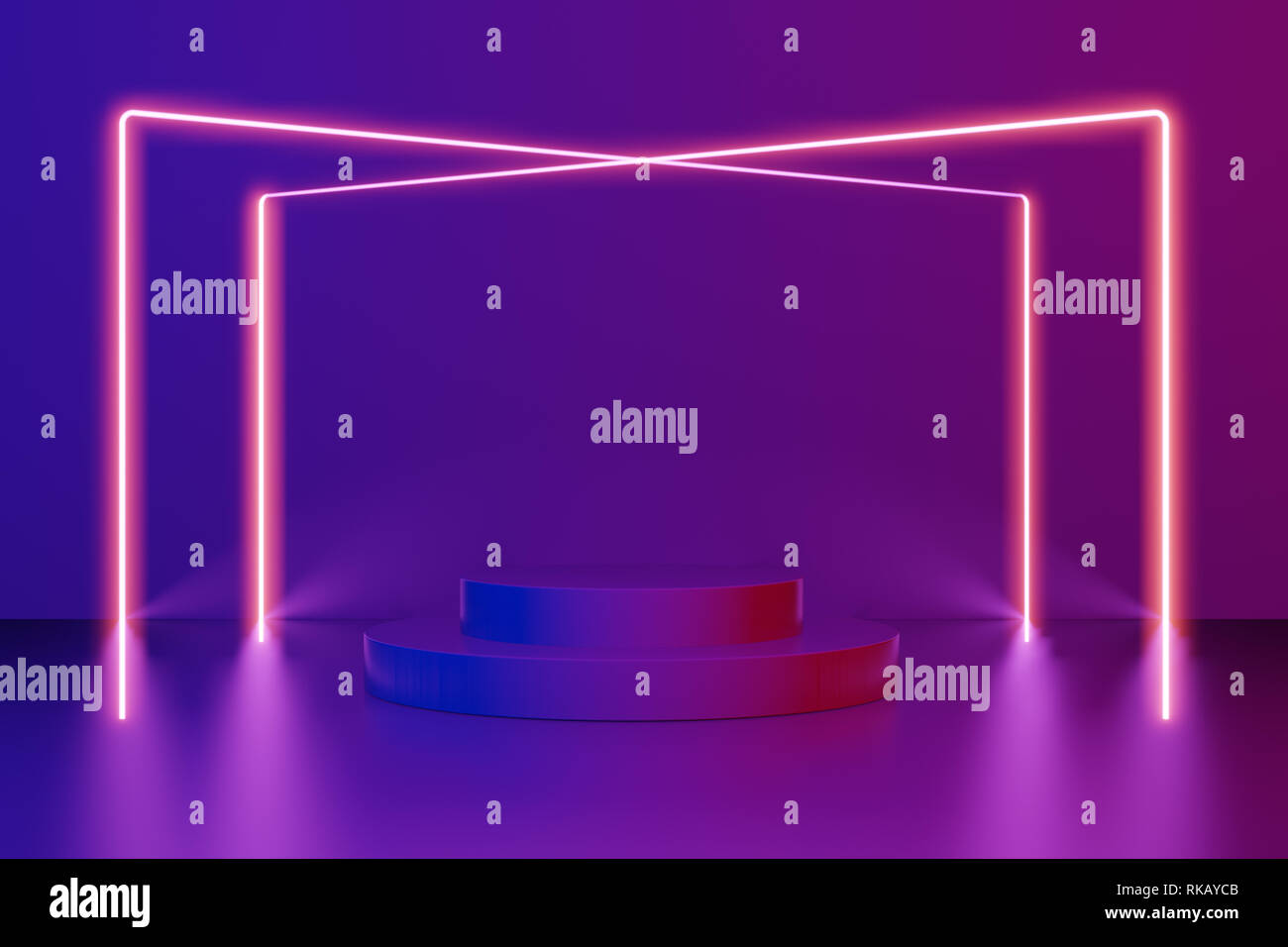 3d render, laser show, night club interior lights, glowing lines ...