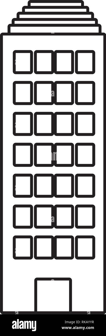 urban building edifice cartoon vector illustration graphic design Stock ...