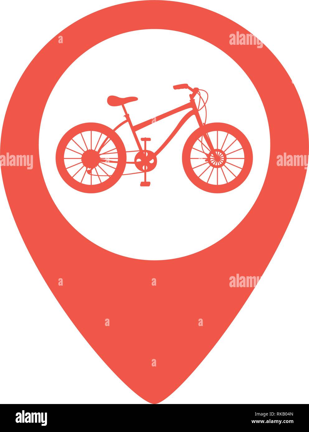 transportation concept mountain bike gps location cartoon vector ...