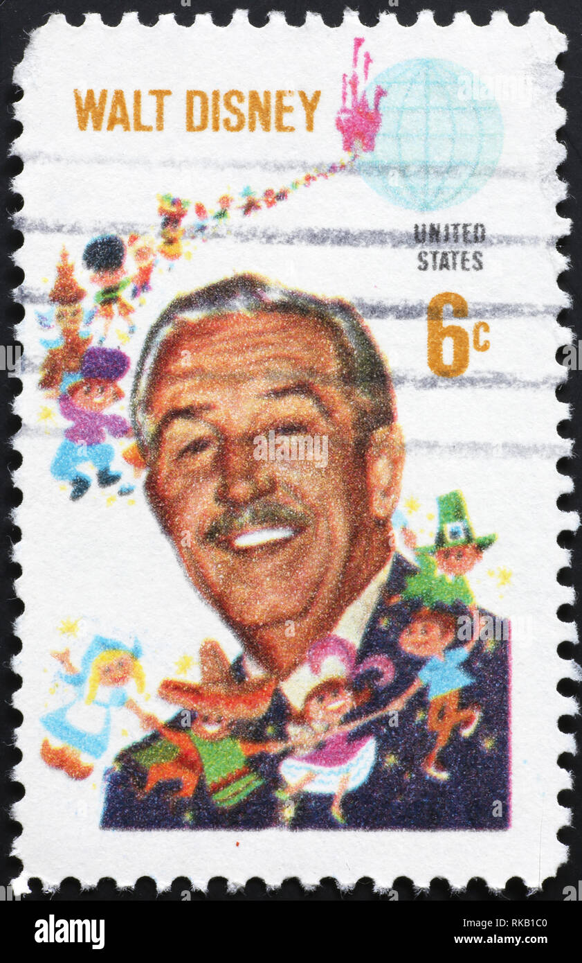 Walt Disney on american postage stamp Stock Photo - Alamy