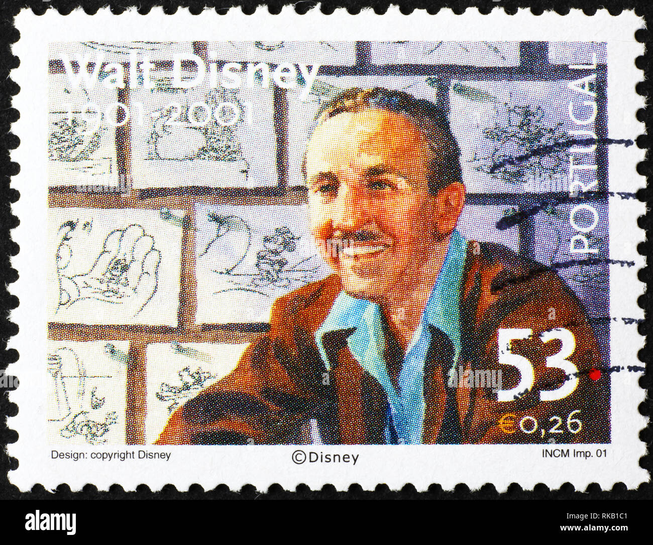 Walt Disney on american stamp Stock Photo - Alamy