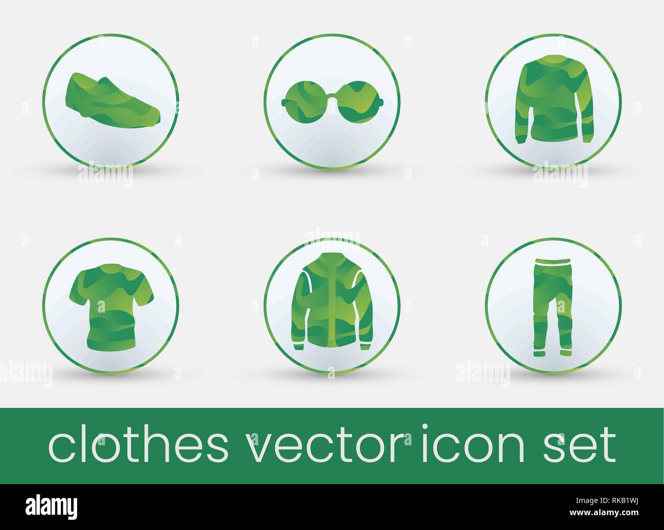 Clothes Icon Set green Stock Vector Image & Art - Alamy