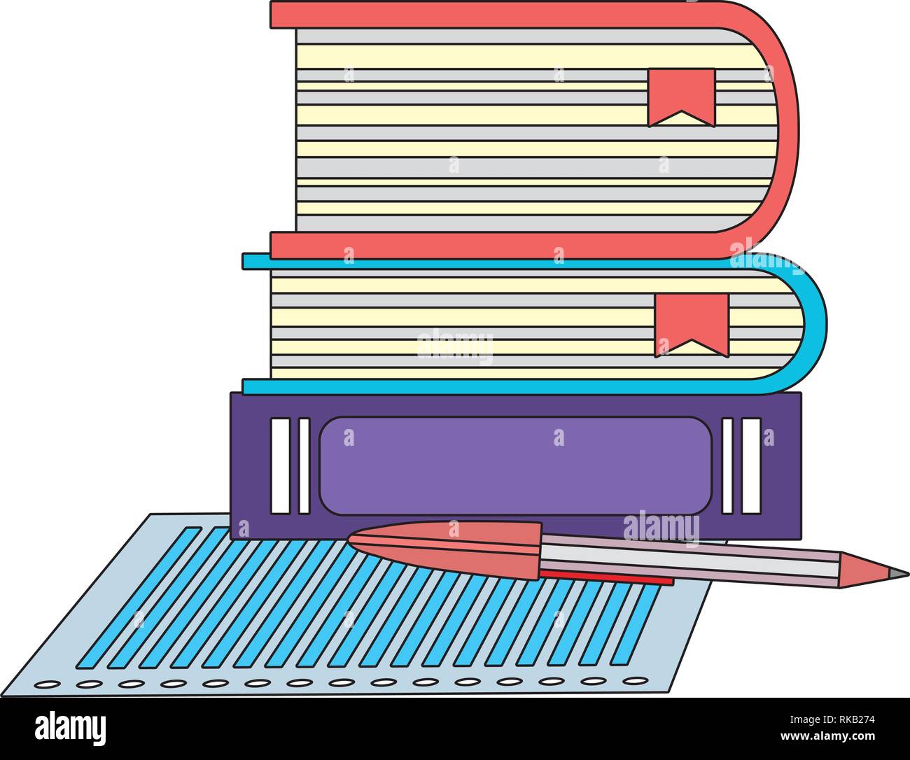 education elements cartoon vector illustration graphic design Stock ...