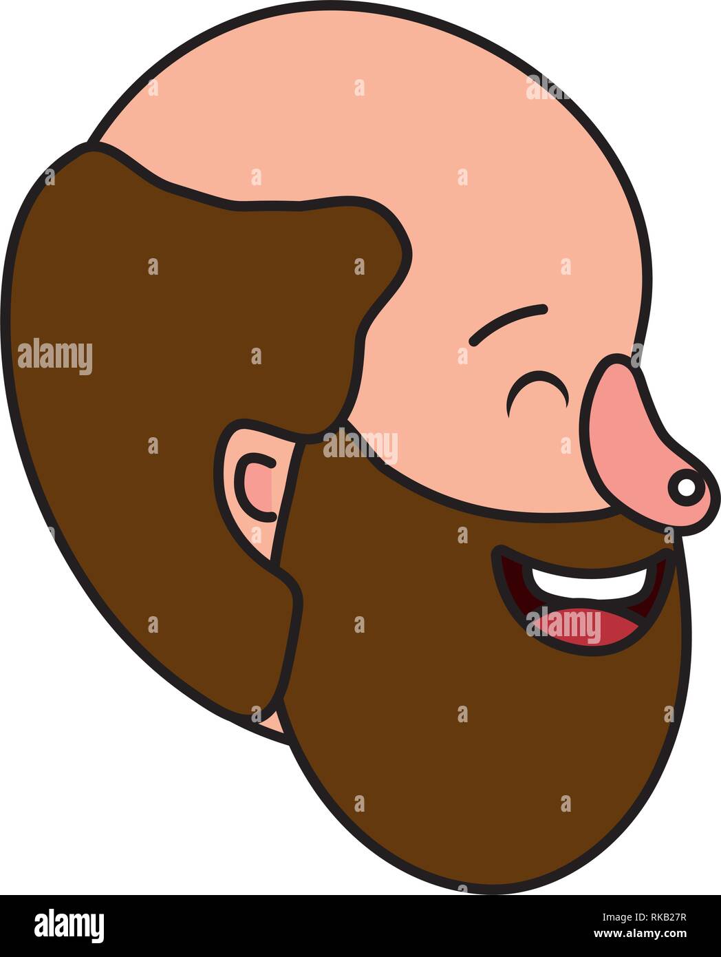 man face with beard cartoon vector illustration graphic design Stock ...