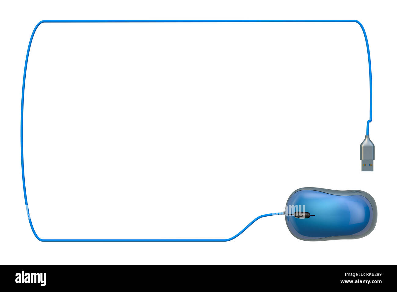 Cable from computer mouse as frame with blank space for your text, 3D ...