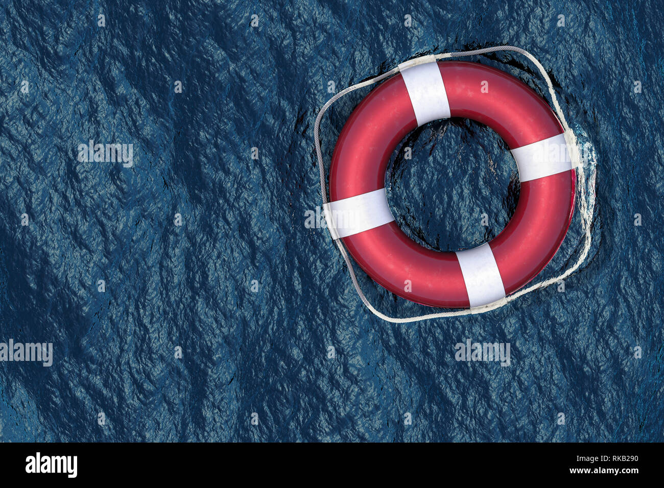 Lifebuoy in sea, 3D rendering Stock Photo - Alamy