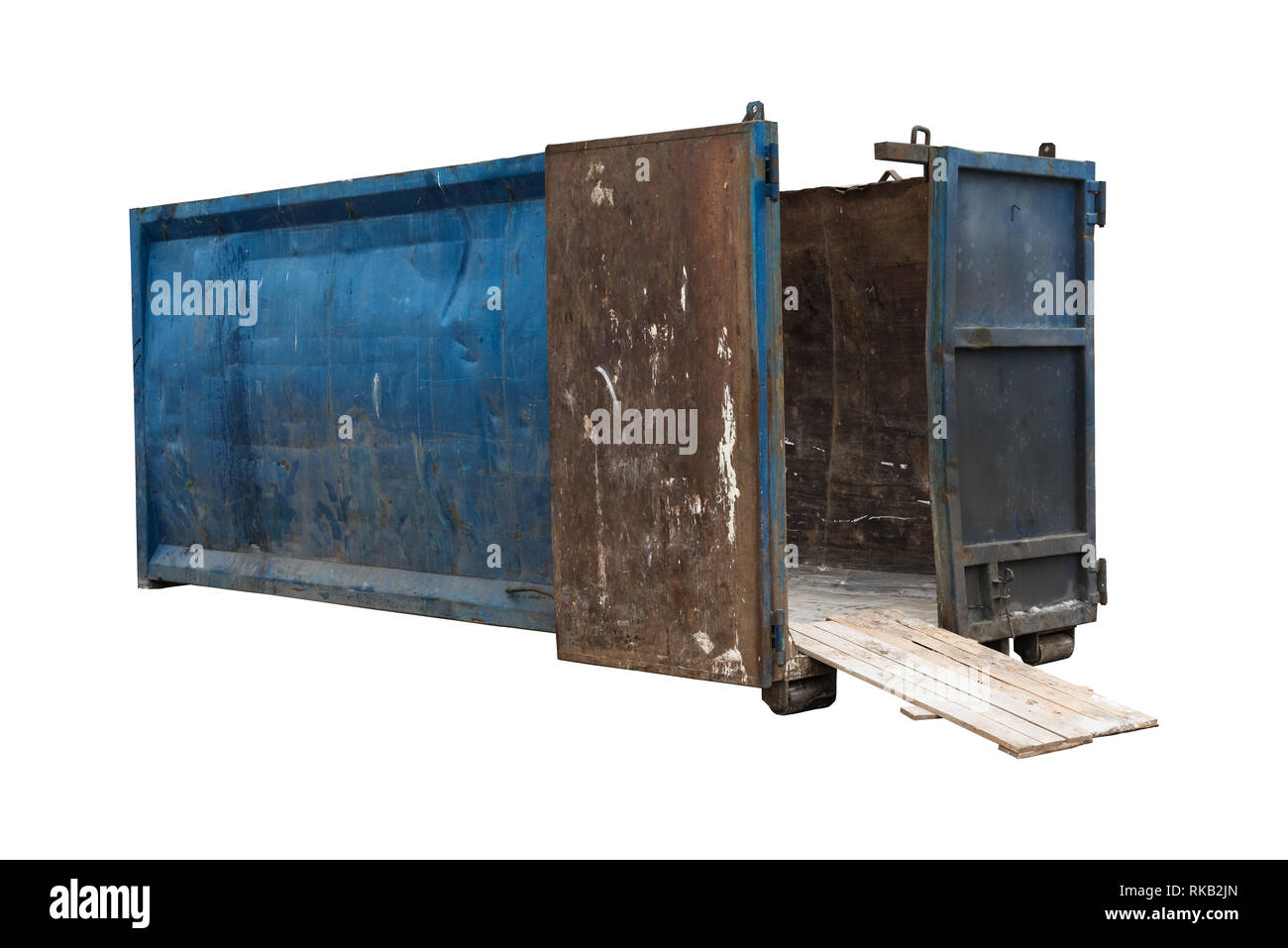 Empty industrial container for construction waste. Isolated Stock Photo ...
