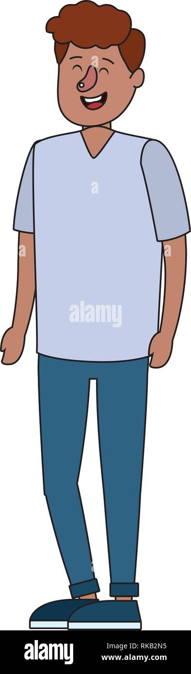 man body cartoon vector illustration graphic design Stock Vector Image ...