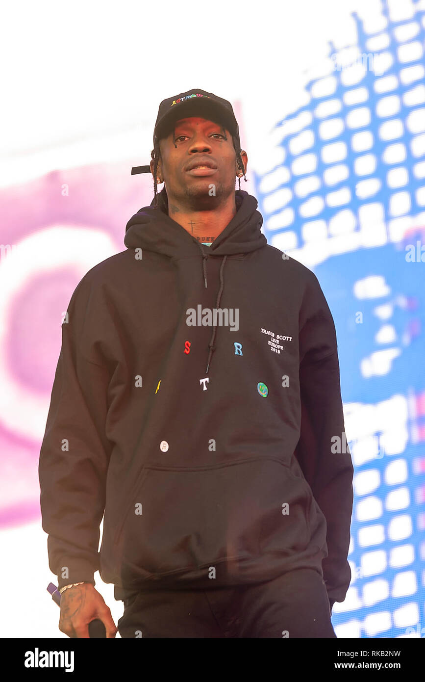 Travis Scott performing at Leeds Festival UK 25 August 2018 Stock Photo ...