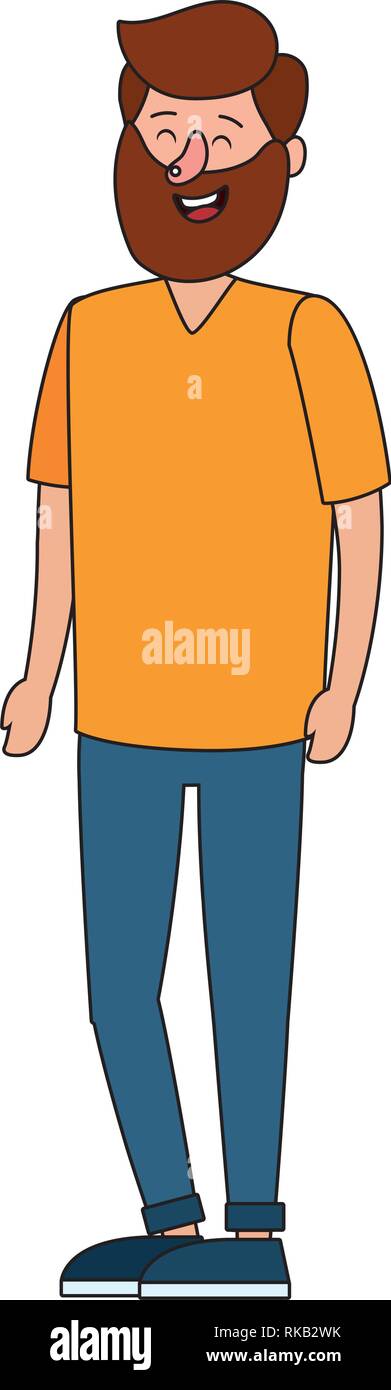 man body cartoon vector illustration graphic design Stock Vector Image ...
