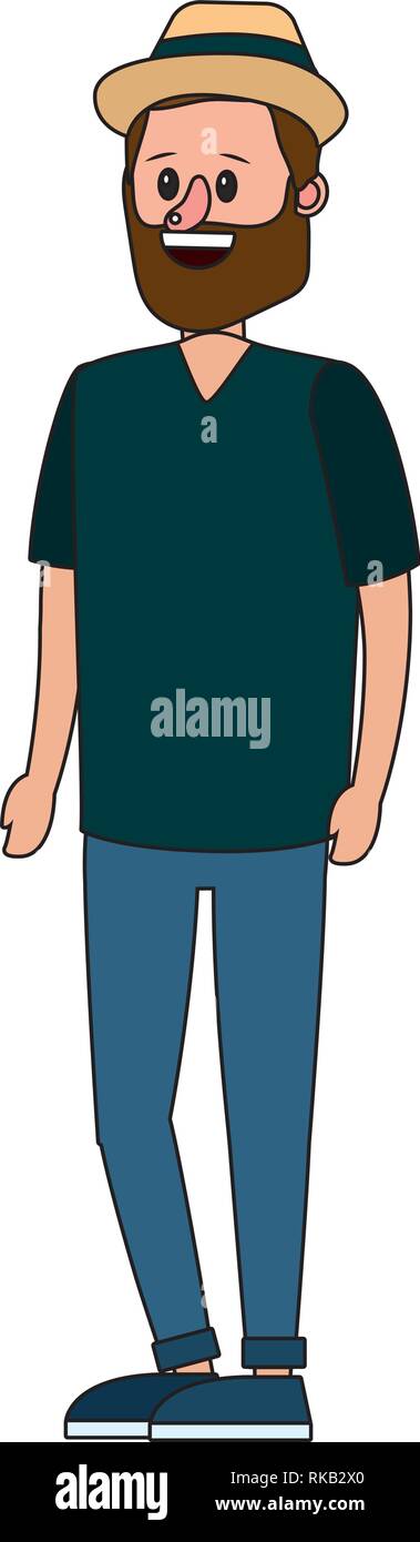 man body cartoon vector illustration graphic design Stock Vector Image ...