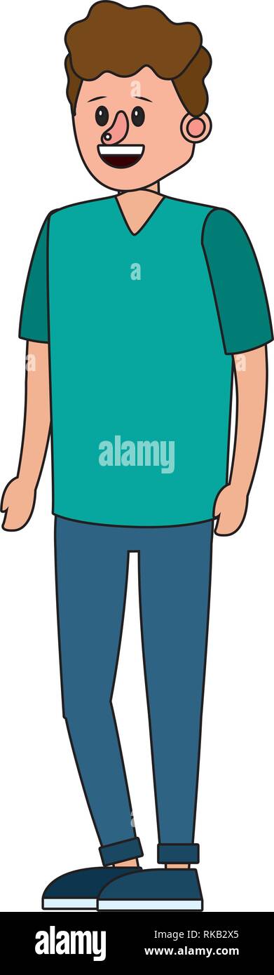 man body cartoon vector illustration graphic design Stock Vector Image ...