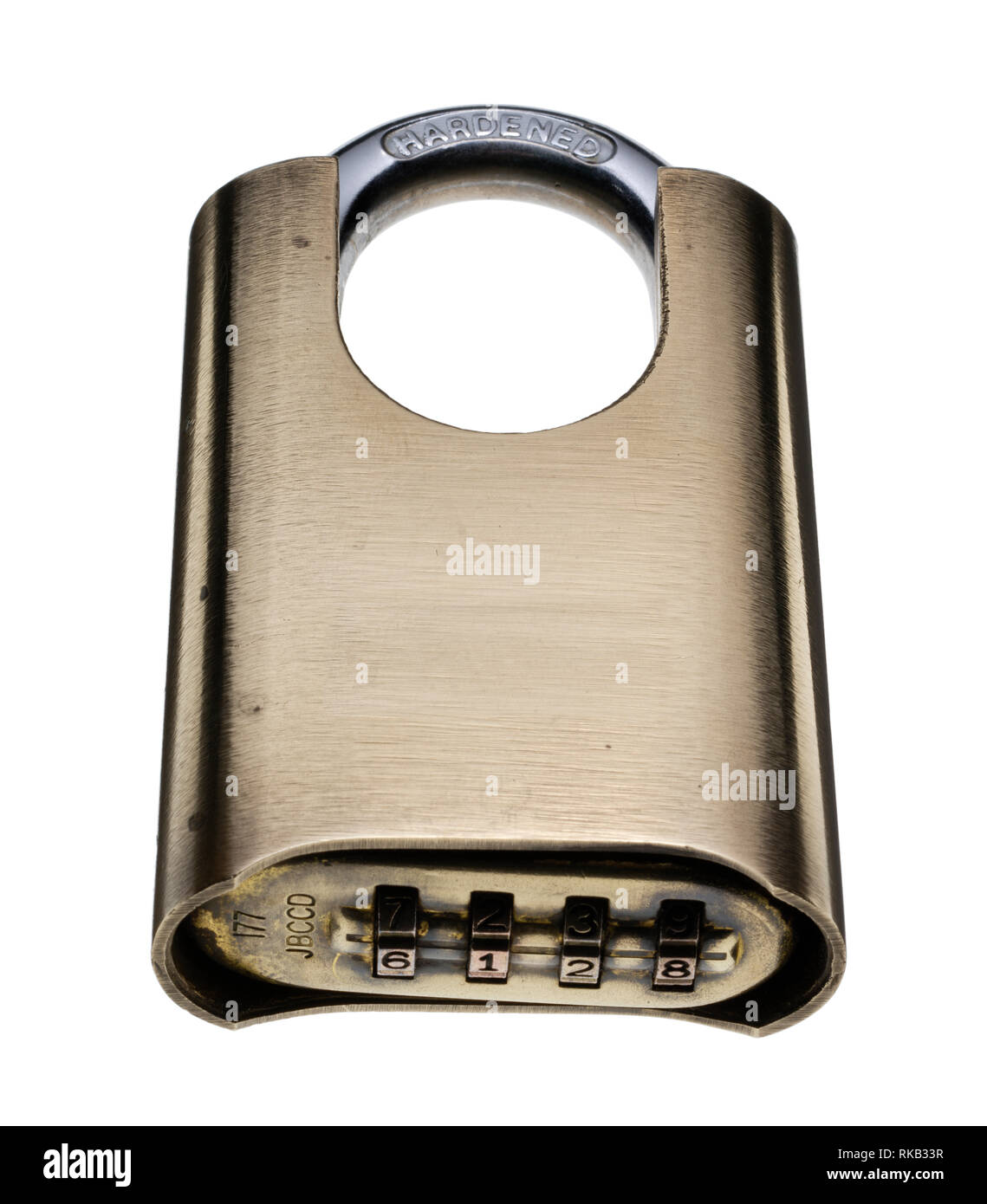 Combination padlock made from solid brass and hardened shackle Stock ...