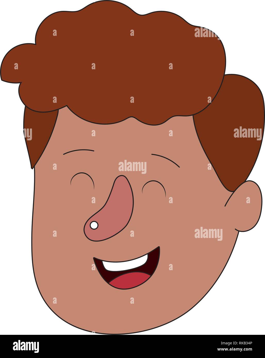 man face smiling cartoon vector illustration graphic design Stock ...