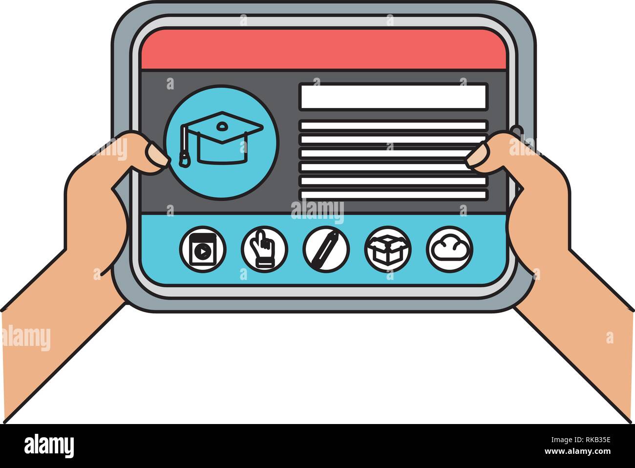 technology device tablet cartoon vector illustration graphic design ...