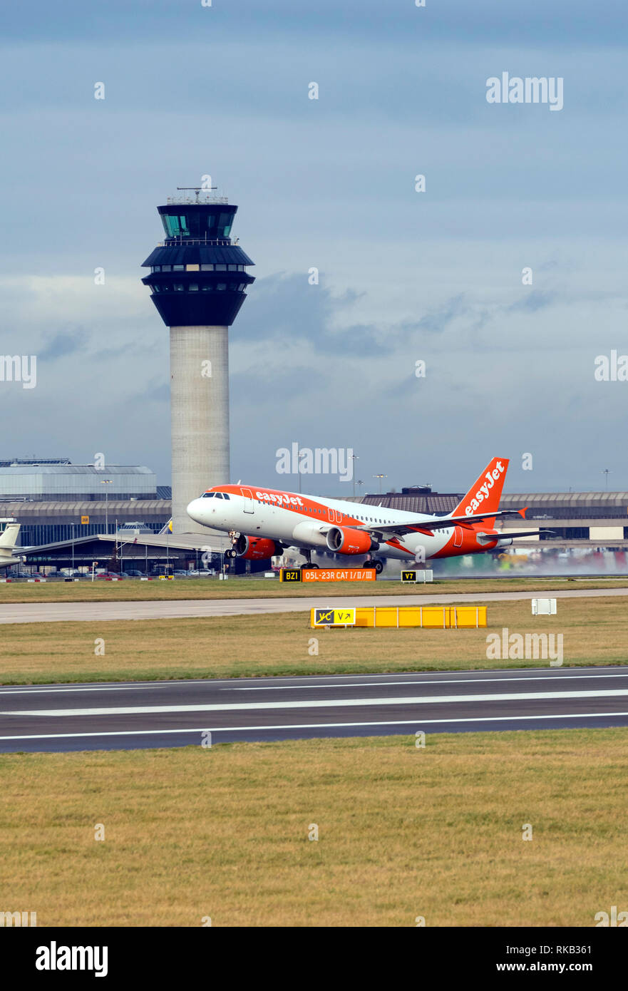 Easyjet Airbus A320-214, G-EZTZ at Manchester Airport during take off ...