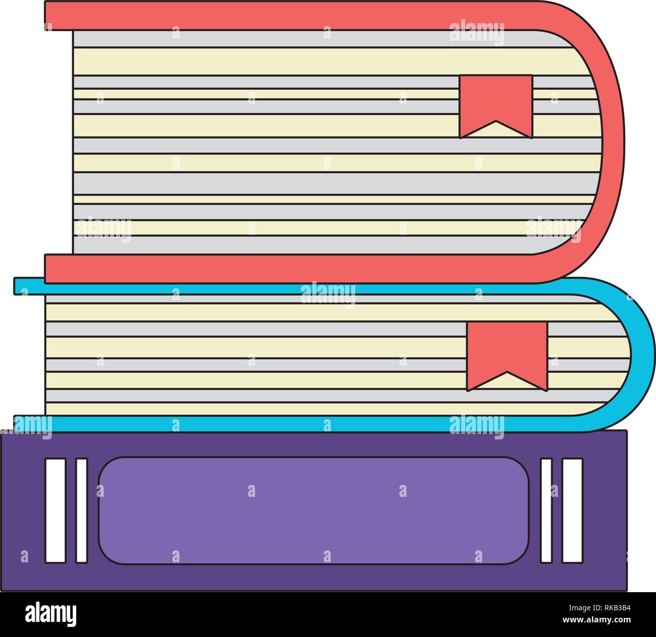study elements books cartoon vector illustration graphic design Stock ...