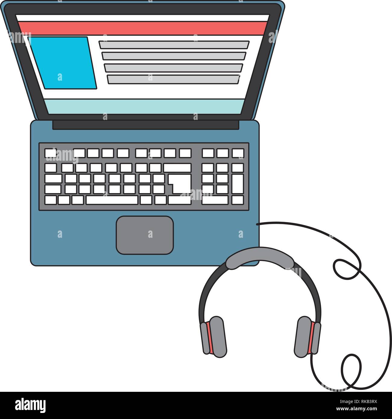 technology device laptop cartoon vector illustration graphic design ...