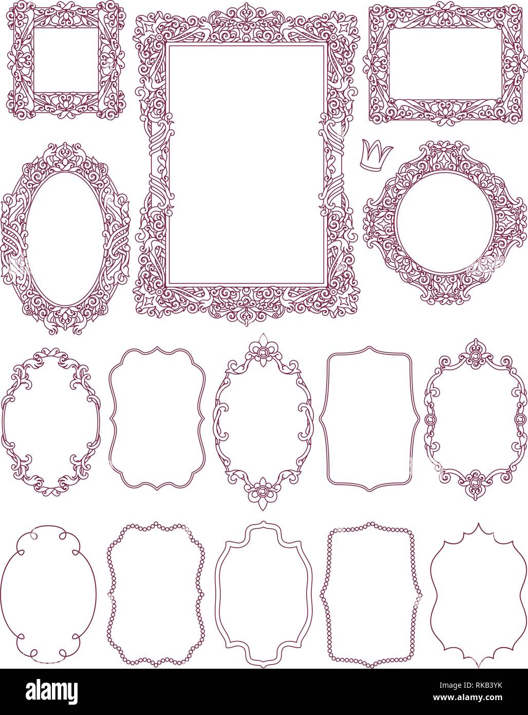 vector royal concept victorian vintage frames set Stock Vector Image ...