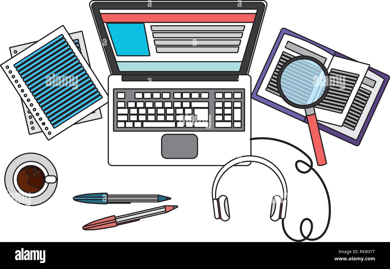technology device laptop cartoon vector illustration graphic design ...