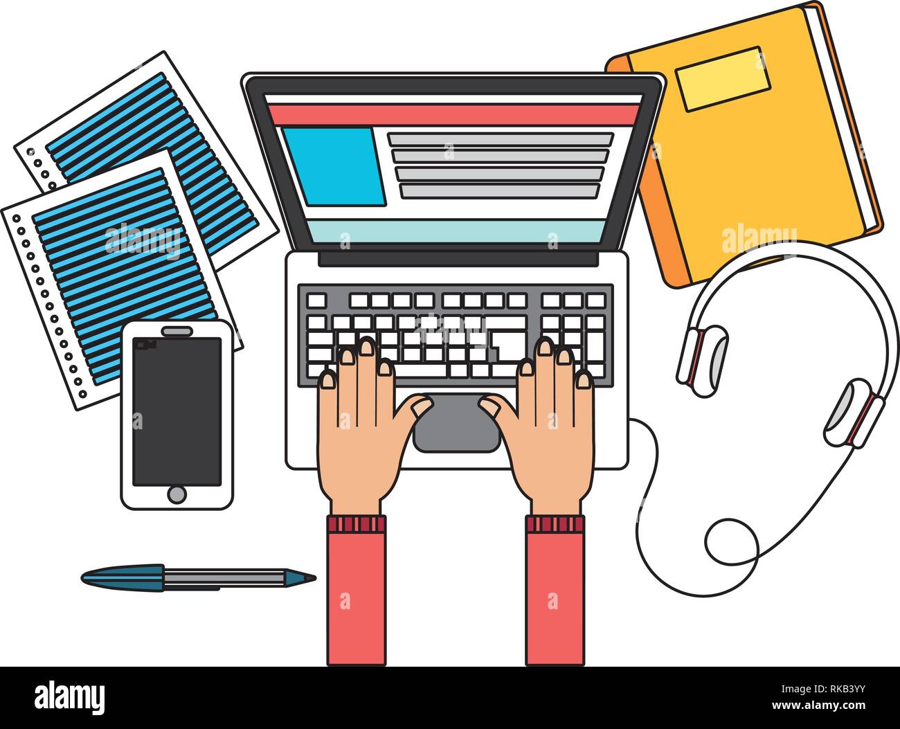technology device laptop cartoon vector illustration graphic design ...