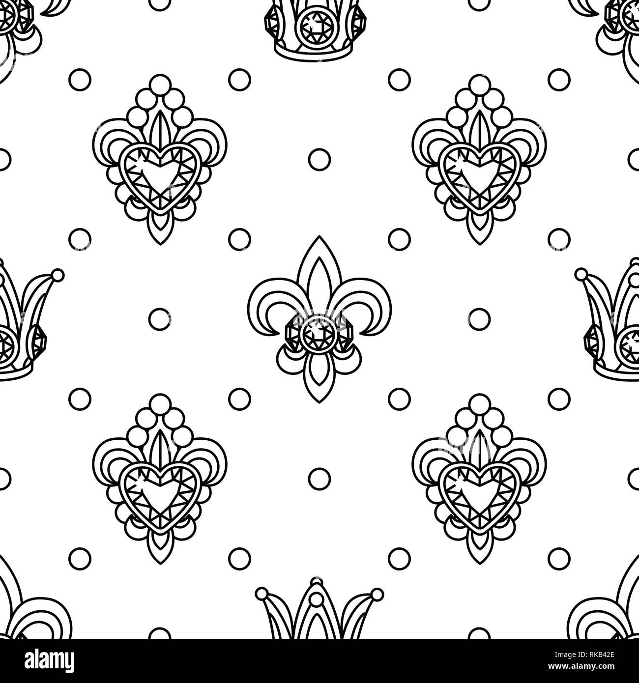 vector seamless pattern Little Princess paper art Stock Vector Image ...