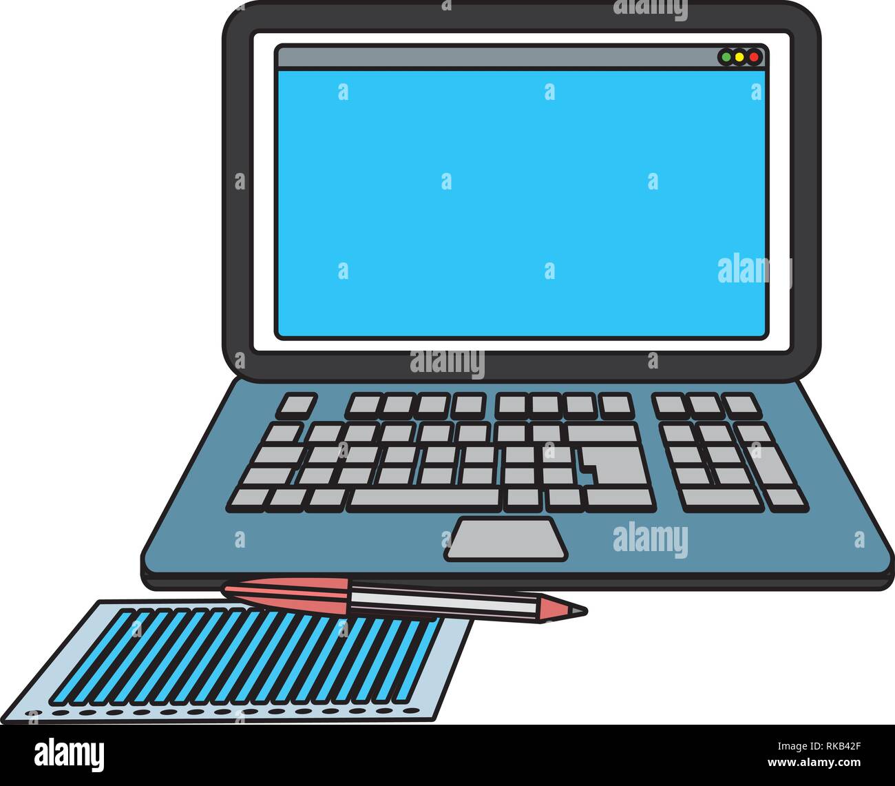 technology device laptop cartoon vector illustration graphic design ...